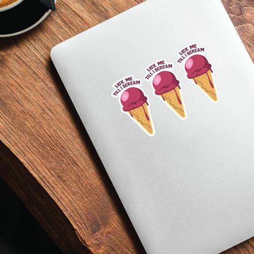 3X Lick Me Till I Scream Sticker Decal Funny Hype Popular Car Silly ...