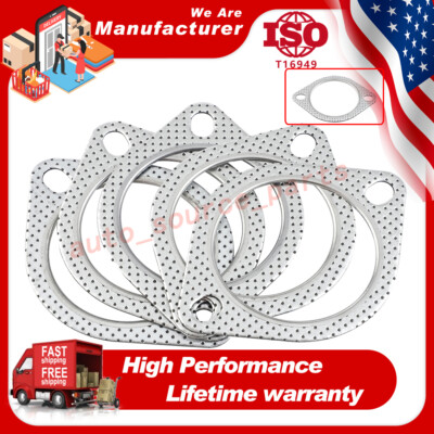5x 3 Inch Exhaust Gasket 2-Bolt 78mm Flange High Temperature Gasket ...