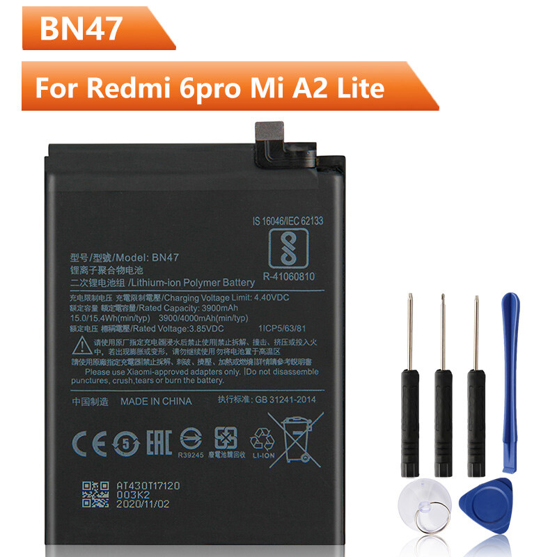 Original Replacement Battery BN47 For Xiaomi Redmi 6 pro Mi A2 lite ...
