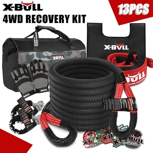 X-BULL 4WD Recovery Kit Kinetic Recovery Rope Snatch Strap Soft ...
