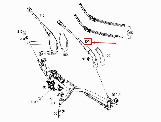 A2058208301 Arm Wiper Front Left MERCEDES Class C Lim 220 1370917 for ...