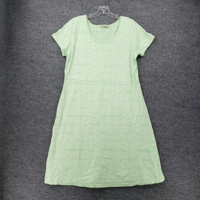 Fresh Produce Dress Womens L Large Green Midi Abstract Short Sleeve A ...