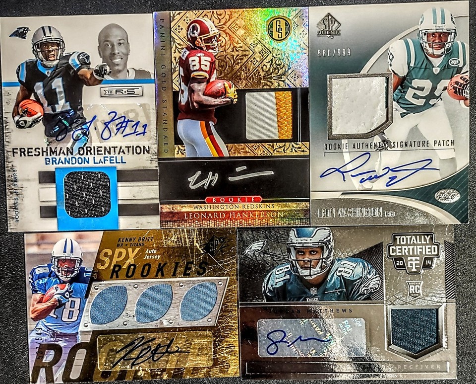 Auto Patch Rookie Football Card Lot Of 15 Cards. Football Auto Patch RC ...