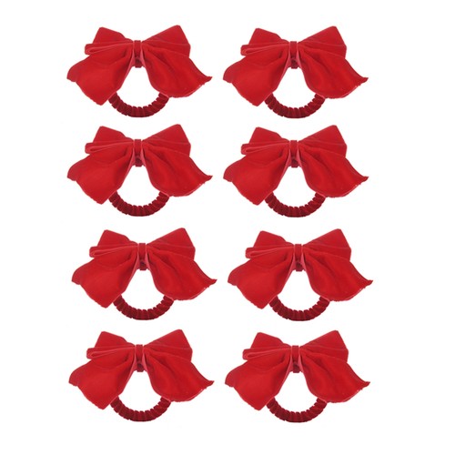 8 Anneaux de Porte-Serviettes à NœUd Rouge, Porte-Serviettes de NoëL en ...