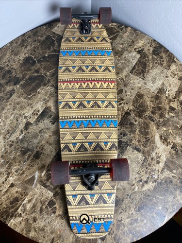 Quest Longboard 39” Skateboard 39in Kicktail Tribal Native Design | eBay