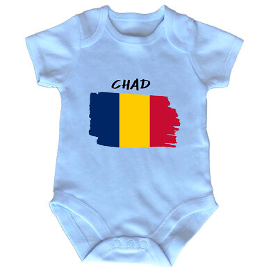 Chad Country Flag Nationality - Soft Babygrow Bodysuit Gift Newborn ...