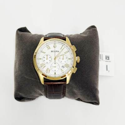 BULOVA 97B169 Wilton Men's Watch Leather Strap Quartz chronograph 46 ...