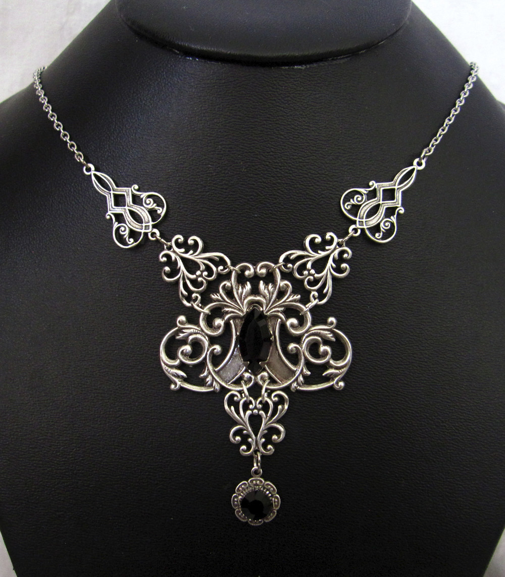 Gothic Victorian Necklace Choker Medieval Renaissance Silver Jewelry ...