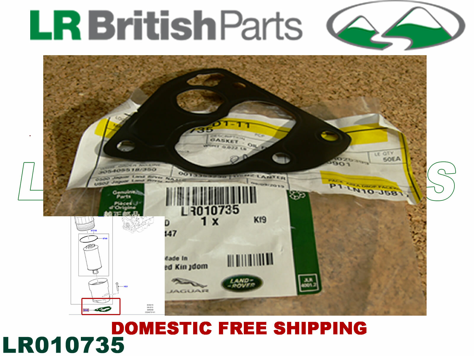 GENUINE LAND ROVER OIL FILTER GASKET 3.0L SC V6 PETROL LR010735 | eBay