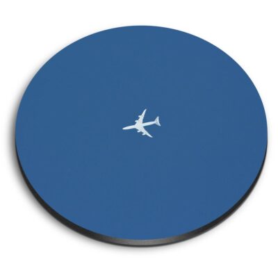 1x Round Fridge MDF Magnet Aeroplane Blue Sky Airplane Jet Plane #50046 ...