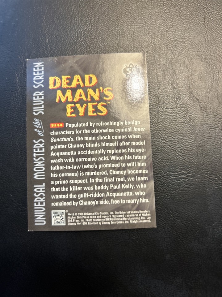 Jb7b Universal Monsters Of The Silver Screen, 1996 #52 Dead Man’s Eyes ...