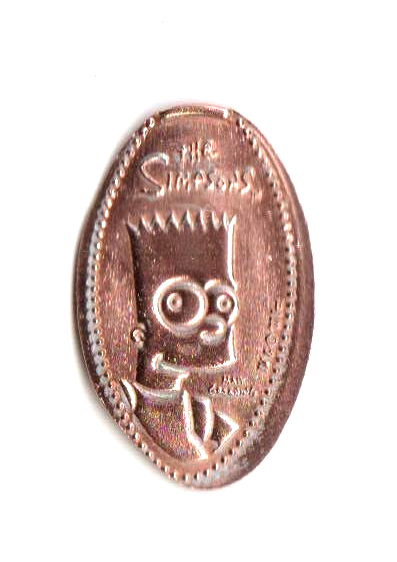 Elongated Penny "The Simpsons-Bart Simpson" Universal Studios Orlando ...