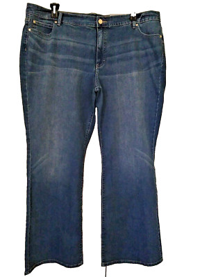 J Lo Blue Mid Rise Stretch Bootcut Jeans SIze 22W, Slim Through Hip ...