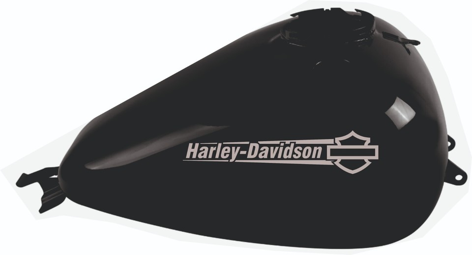 Harley-Davidson silver tank decals set of 2 sticker kit 9x2" in; 23x5,1 ...