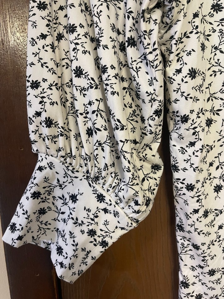 New East Adeline Womens Plus Sized 2X Black/White Print Long Sleeved | eBay