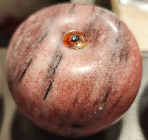 3 Alabaster 2.5" APPLEStone Fruit Wood StemItalian? Paperweight | eBay