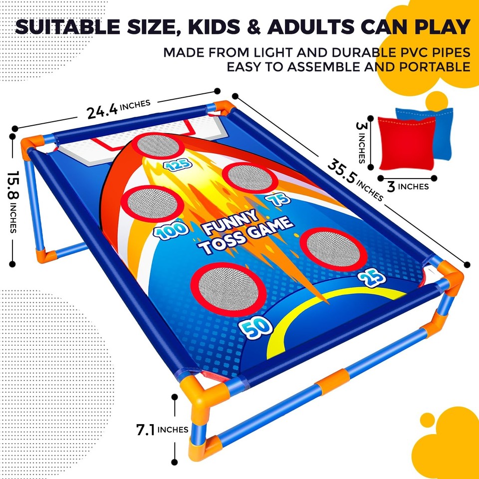 Bean Bag Toss Game for Kids Outdoor Activities, Cornhole Games for 3 4 ...