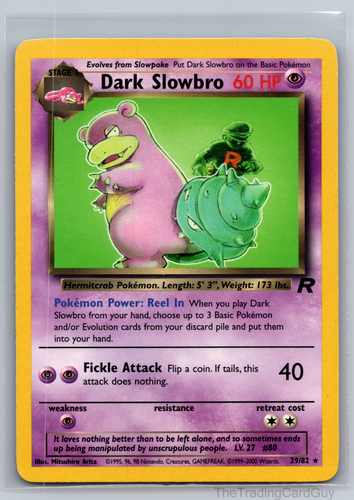 Dark Slowbro ⭐️ 29/82 Rare Team Rocket 2000 Pokemon LP | eBay