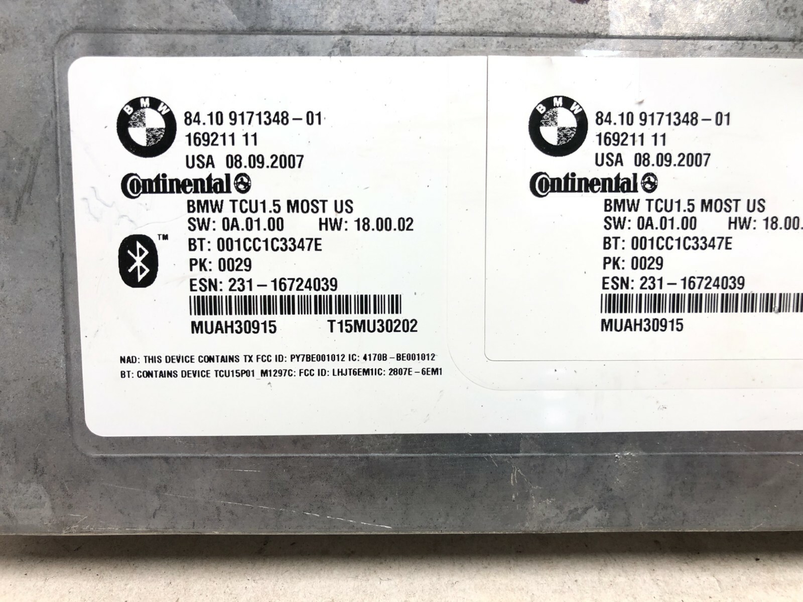 BMW Continental TCU 1.5 MOST US Telematics Control Unit E70 E90 E87 E60 ...
