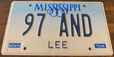 97 AND Vanity License Plate Mississippi 1997 | eBay