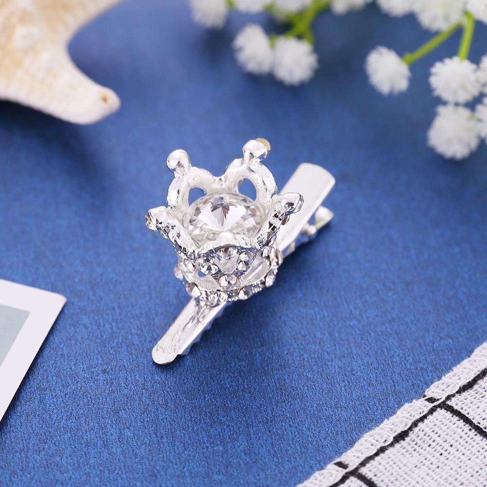 Kids Girls Baby Rhinestones Crown Hairpins Barrettes Princess Hair ...