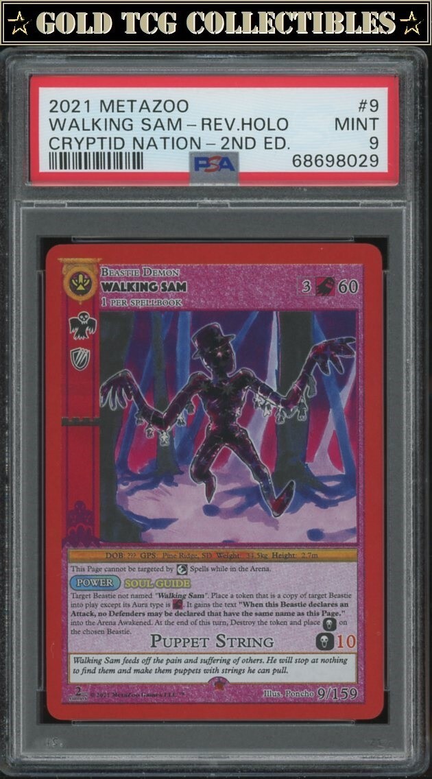 PSA 9 ⭐️ MetaZoo Walking Sam Cryptid Nation Reverse Holo Promo 2nd ...