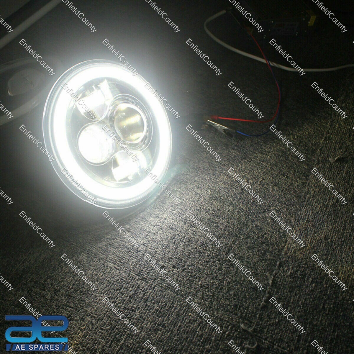 Pour Land Rover Defender 7 " Pouce LED Phare Avant Halo Angel Eye DRL ...