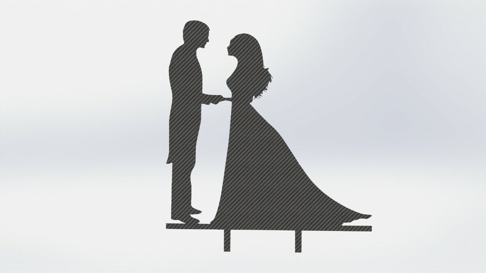 Bride and Groom Cake Topper, CNC'ed Wedding CARBON FIBER Cake Topper ...