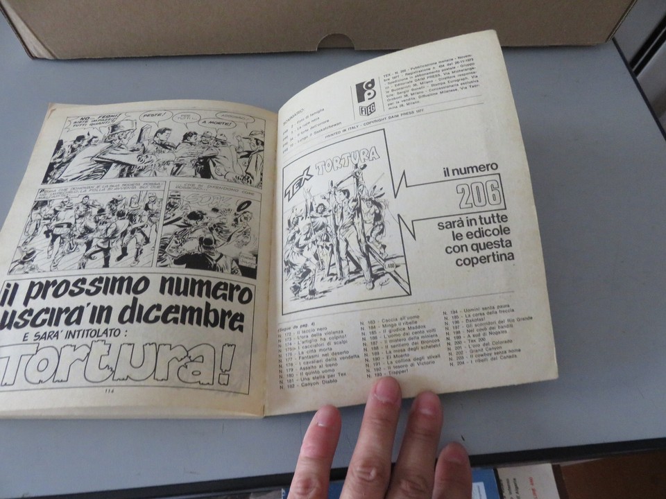Comic TEX No. 205 - The Black Rock - L. 400 November 1977 - Diemme ...