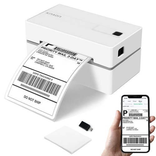 Bluetooth Thermal Shipping Label Printer, 4x6 Wireless Thermal Address ...