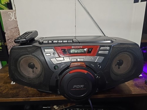 Sony CFD-G50 Portable Boombox CD Radio Cassette Player Woofer WITH ...
