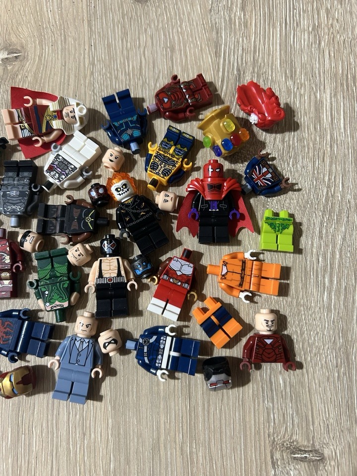 Lot Of 40+ Lego Marvel/DC Minifigures & Torsos, Legs, Helmets & Weapons ...
