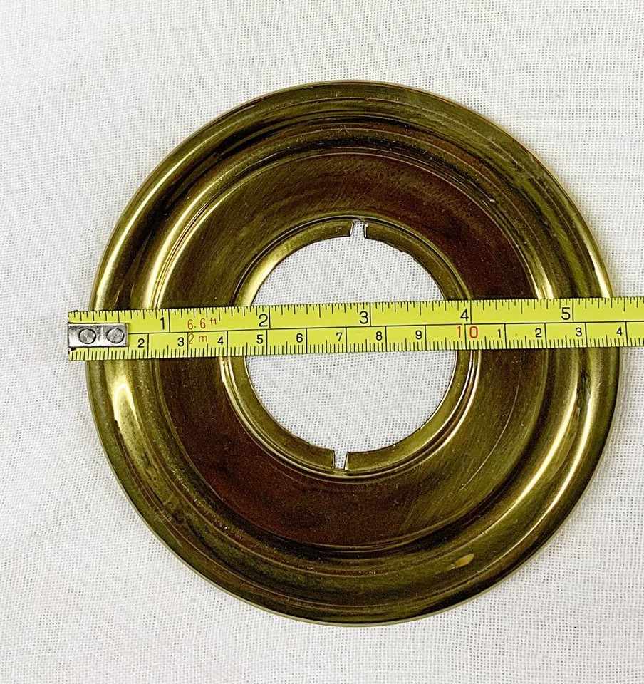 VTG NOS 5-1/2" ESCUTCHEON QUALITY HARDWARE ROUND GOLD TONE METAL MCM | eBay