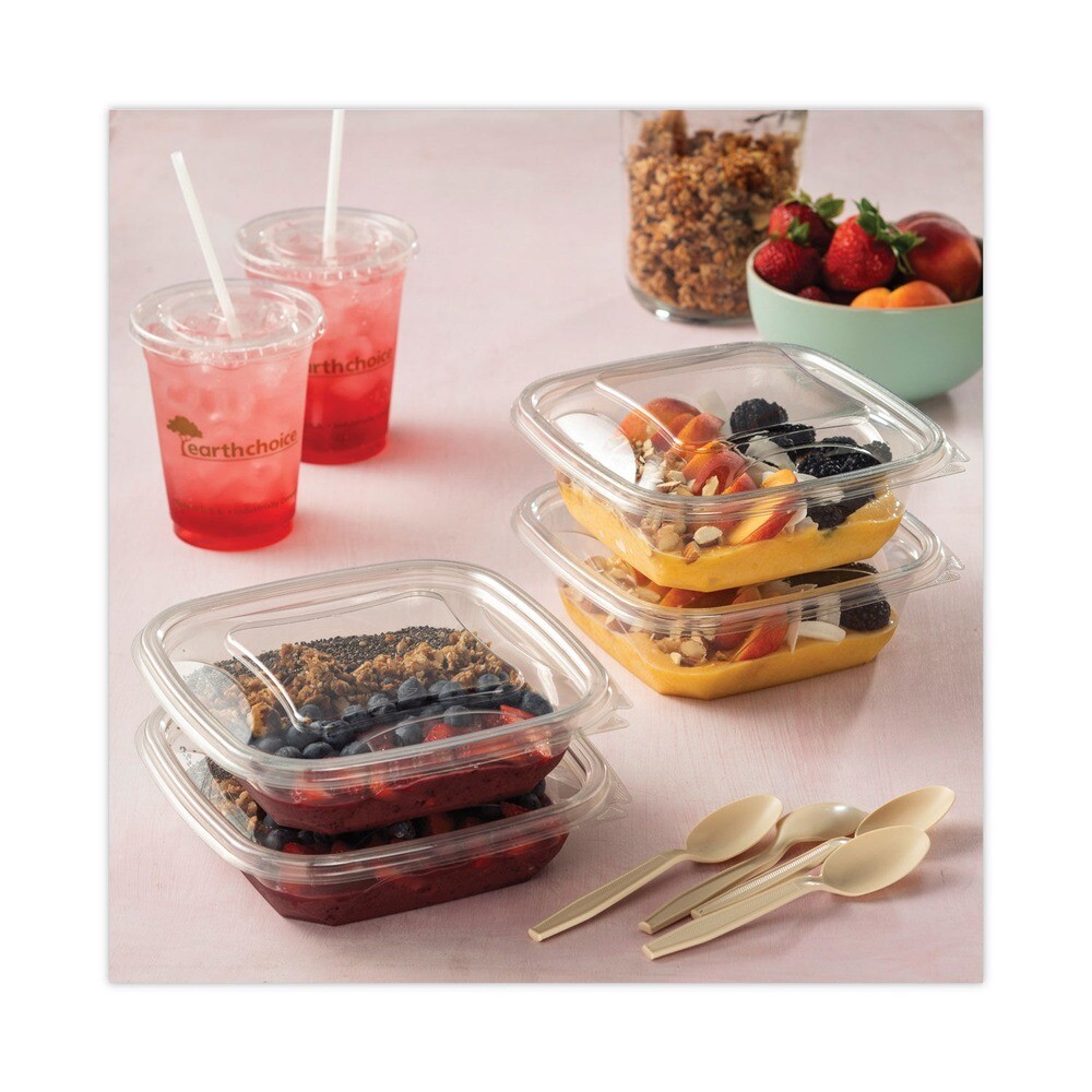Pactiv Corp. SAC0732 EarthChoice 7" x 7" x 2" Square Plastic Bowl (300 ...