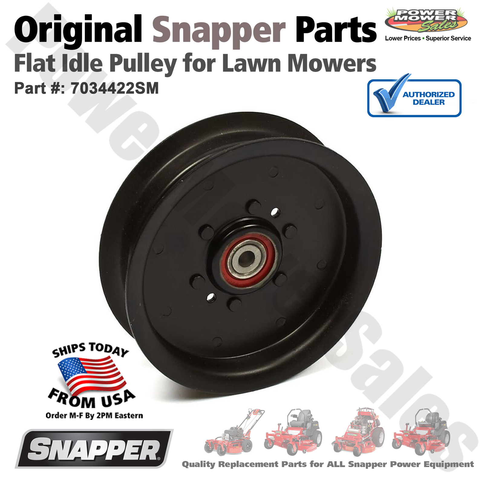 Genuine OEM Snapper Flat Idle Pulley for Lawn Mowers / RZT185380BVE ...