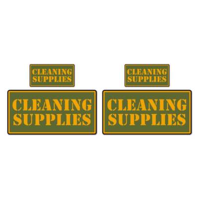 Cleaning Supplies Ammo Set, Vinyl Decal Sticker, 2@ 1"x2" & 2@ 2"x4 ...