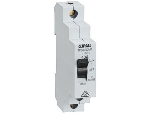 Clipsal ISOLATOR SWITCH 1-Pole Manual Changeover,Marked Aux Off Mains ...