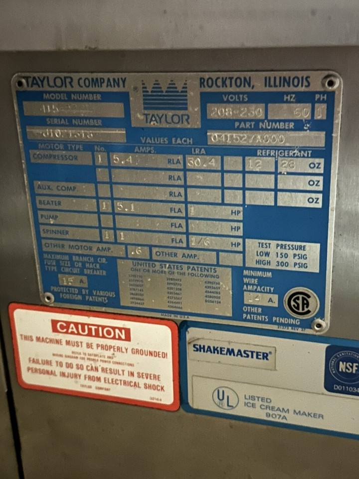 Rare Taylor 415-27 Ice Cream Soft Serve Milkshake Machine Countertop ...