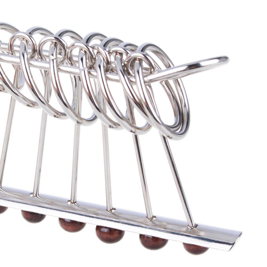 Chinese Ring Puzzle Metal 9 Linked Rings Brain Teaser Game Educational ...