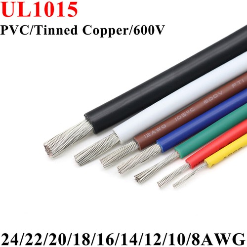 8AWG to 24AWG UL1015 Electric Wire PVC Insulated Tinned Copper ...
