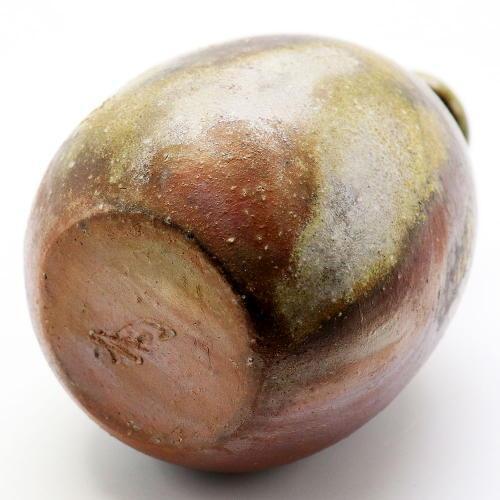 Bizenyaki Kiln Modified Sake Bottle, Choko Set, 2 Cups, Pottery Artist ...