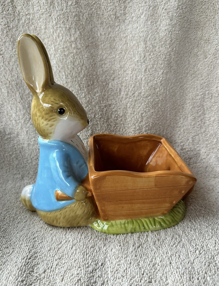 Beatrix Potter Ceramic Peter Rabbit Wheelbarrow Candy Dish Table Decor ...