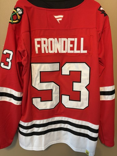 Anton Frondell Jersey Chicago Blackhawks #53 Large "52" Front Pit To ...