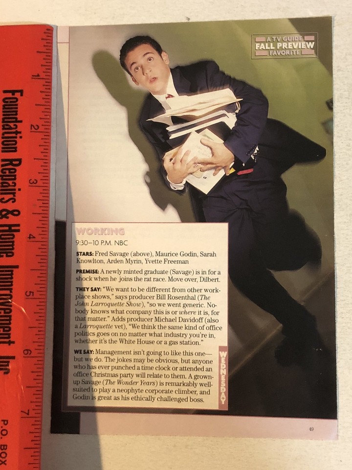 Working Tv Series Vintage Print Ad Fred Savage Tpa15 | eBay