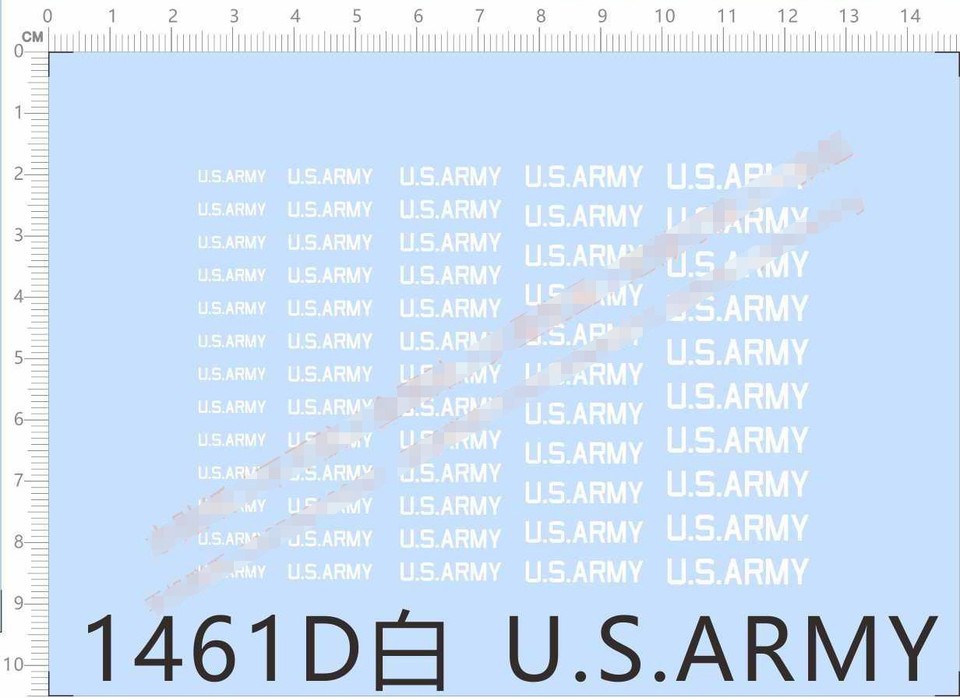 US ARMY 2-5mm Height different scales Military model Markings Water ...