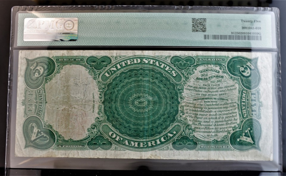 1907 $5 Legal Tender Fr#91 Speelman/White PMG VF25 | eBay