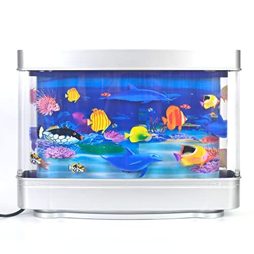 Rotating Fish Table Lamp New Lilac Magenta Jellyfish Lamp, Fresh Out