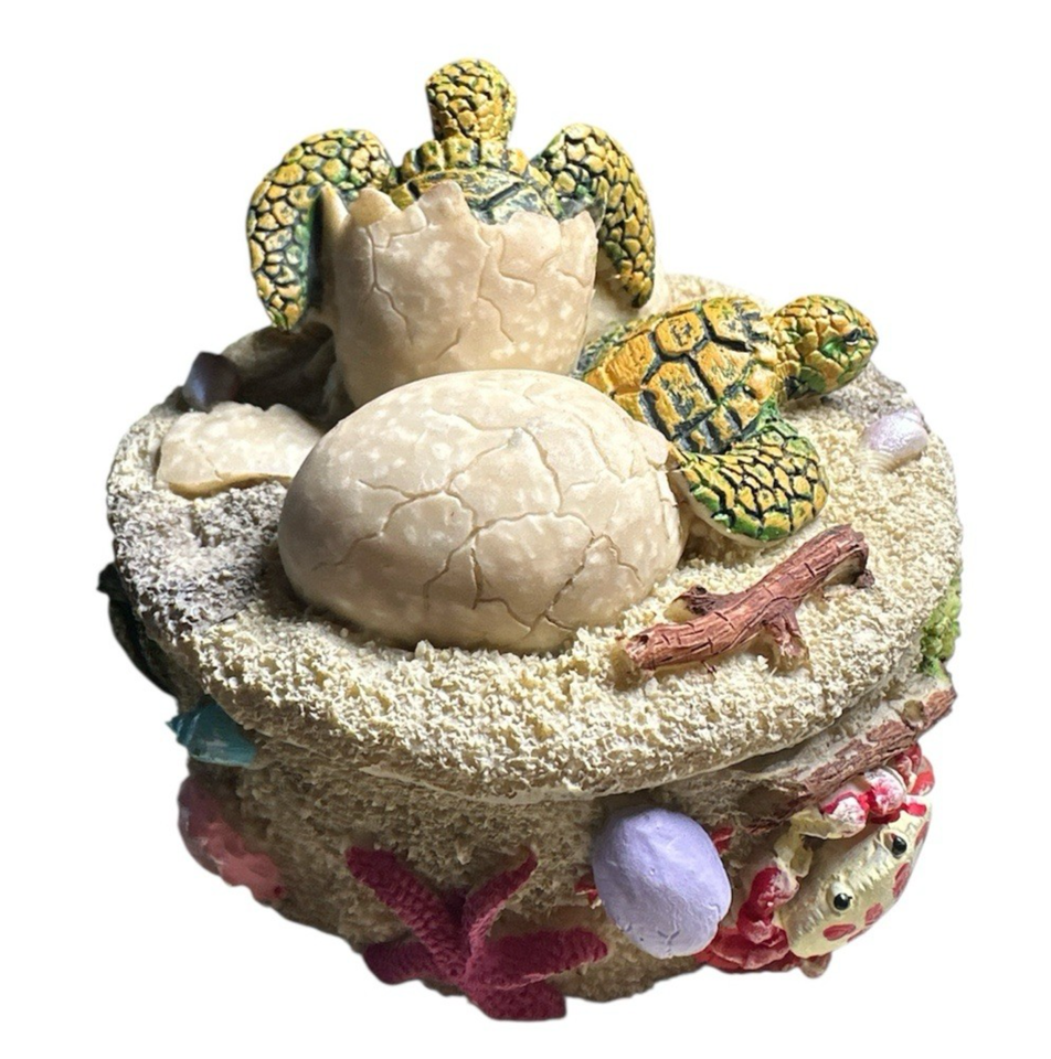 Vintage Sea Turtle Trinket Box Sea Life Coastal Beach Jewelry Box | eBay