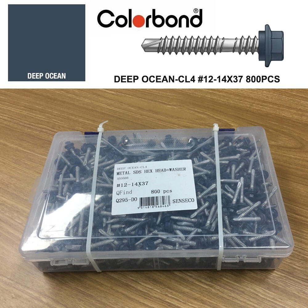 12g-14x37 100-800pcs METAL SDS HEX HEAD WASHER Roofing Fencing Screws ...