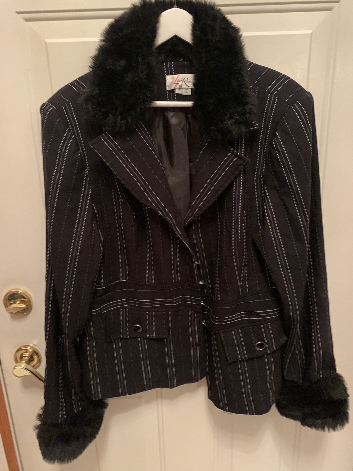 Vintage Lisa Rene - Black Jacket With Removal Fur Tri… - Gem